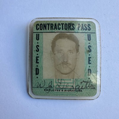 WWII Lockheed Contractors Pass Badge Dated 1943 Named Original | eBay