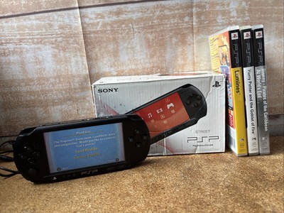 PSP Street Console E1003 Sony PlayStation Portable Boxed With 4 Game ...