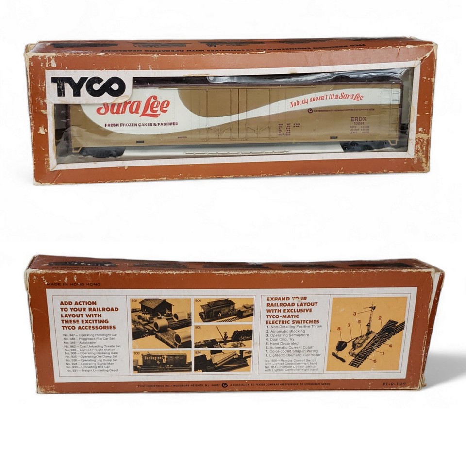 Vintage Tyco HO Scale Model Railroad Train Box Cars & Santa Fe Caboose ...
