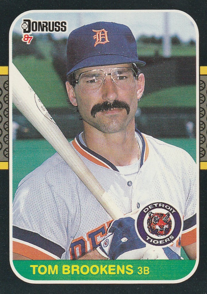 FREE SHIPPING-MINT-1987 Donruss Tom Brookens #296 TIGERS PLUS BONUS ...