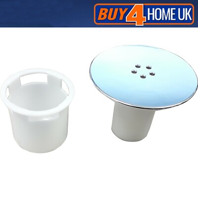 SHOWER TRAY CUBICLE WASTE CAP TUBE & CUP - 90mm PLUG DRAIN REPLACEMENT ...
