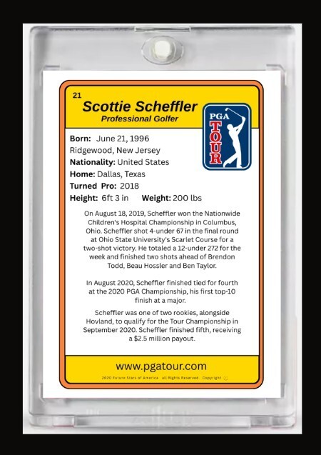 2020 Scottie Scheffler Future Stars PGA Tour Rookie Card #21 | eBay