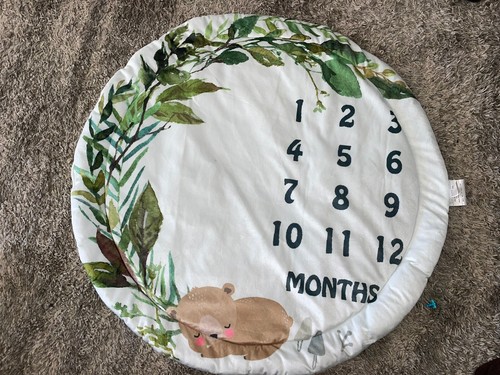 Luxury Milestone Baby Playmat Manhattan Kids Soft Monthly Infant 35”x35 ...