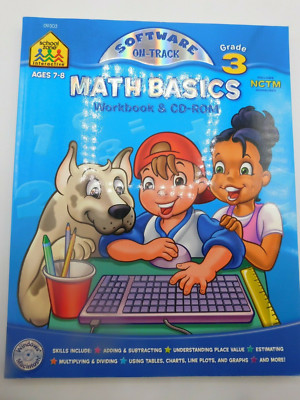 MATH BASICS WORKBOOK & CD-ROM, GRADE 3 SCHOOL ZONE, AGES 7-8 | eBay