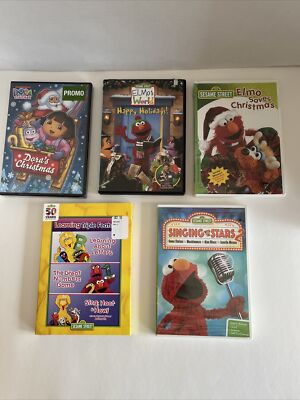 5 DVD Lot Sesame Street Elmo's World Christmas Singing W Stars2 ...