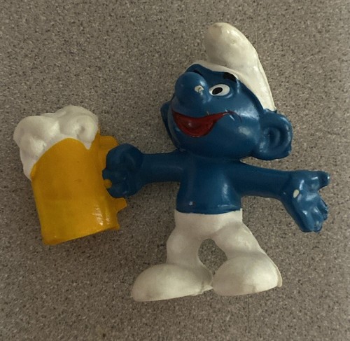 Vintage Smurf Figurine Beer Drinking PEYO Smurf BULLY 20078 PVC Toy | eBay