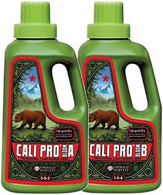 Emerald Harvest Cali Pro Bloom A & B - 2 Quart - 2-Part Base Nutrient ...