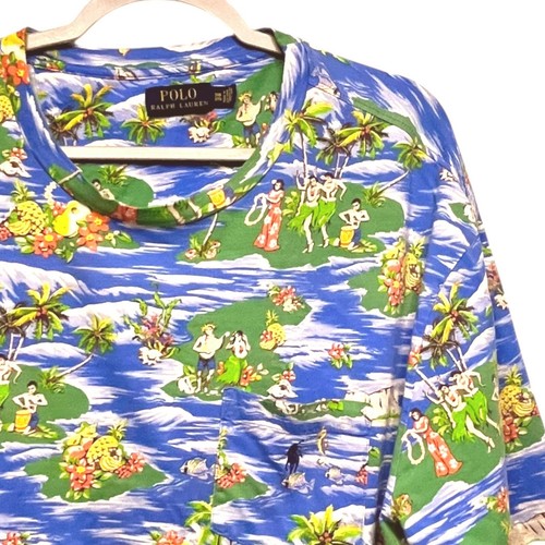 Polo Ralph Lauren Mens Hawaiian All Over Print Hula Luau Graphic Shirt ...