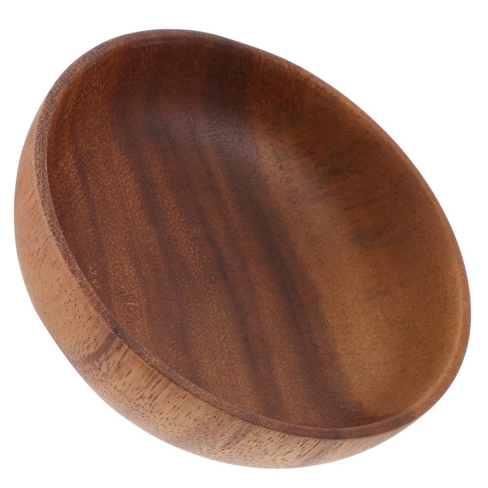 Creative Condiments Dish Round Shaped Food Serving Plate Wooden Sauce ...