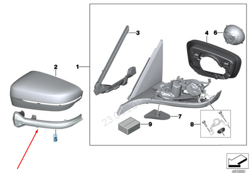 NEW BMW 7 G11 RIGHT WING MIRROR TURN INDICATOR LIGHT 51167414652 2016 ...