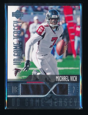 MICHAEL VICK 2004 UPPER DECK GAME JERSEY #MVGJ BLACK *ATLANTA FALCONS ...