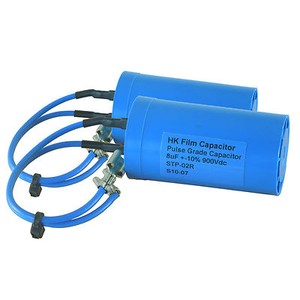 Two x 8uF 900V Pulse Capacitors w/leads for electric fence energisers ...