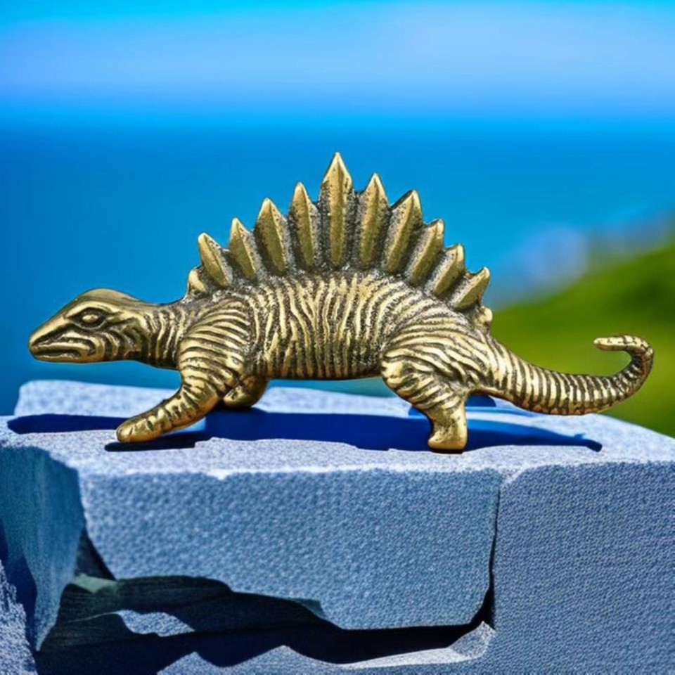 Set of 6pcs Retro Brass Miniature Dinosaurs Statues for Garden Desk ...