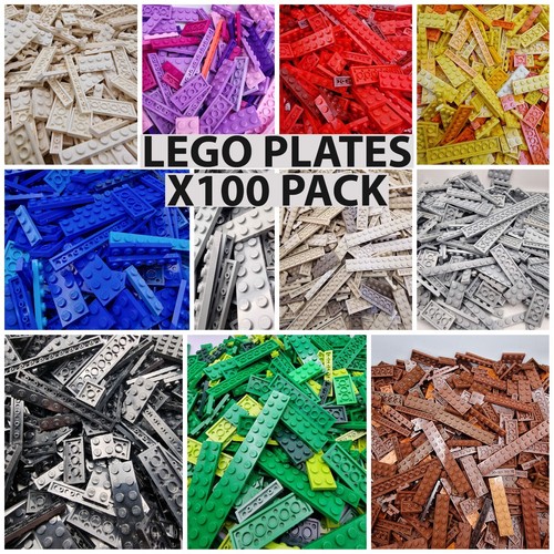 LEGO Plates x100 Pack Bundle LOT select your Colour Random Sizes Flat ...