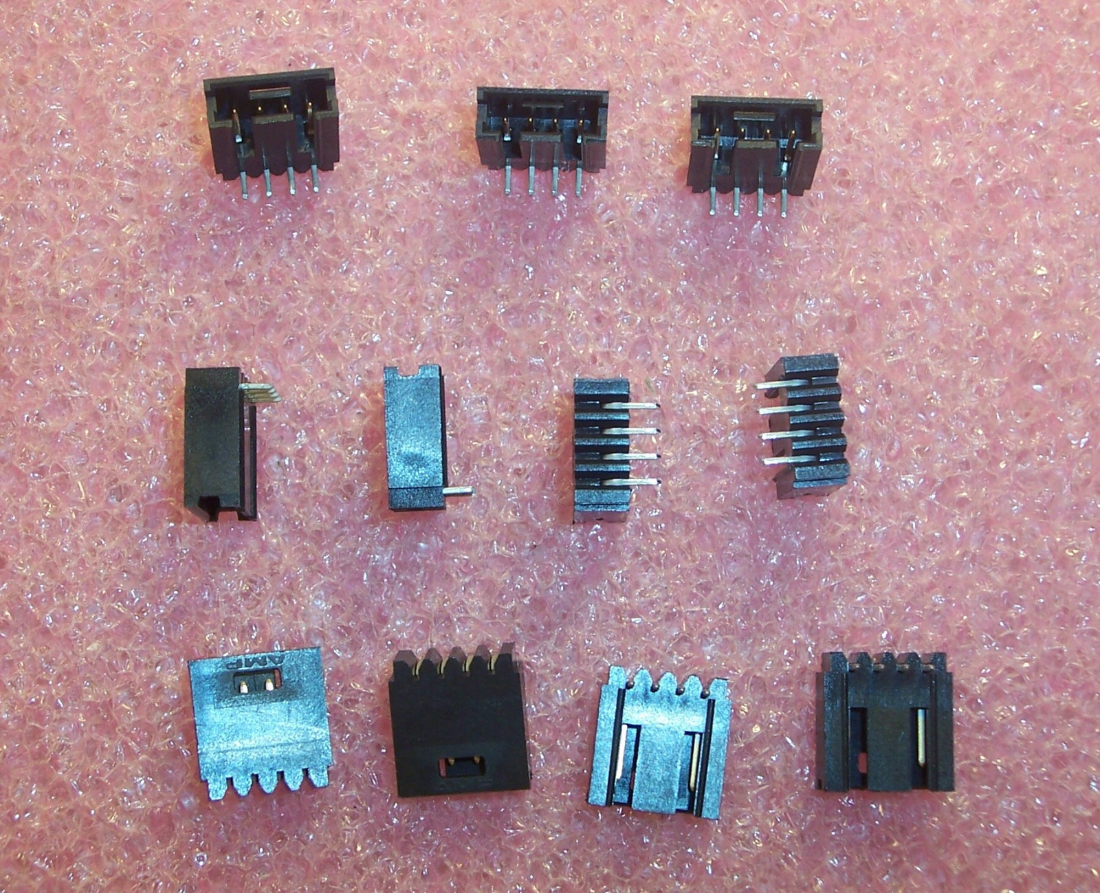 QTY (50) 4 POSITION R/A MODII SHROUDED HEADERS MALE PIN 2.54mm 102203-1 ...