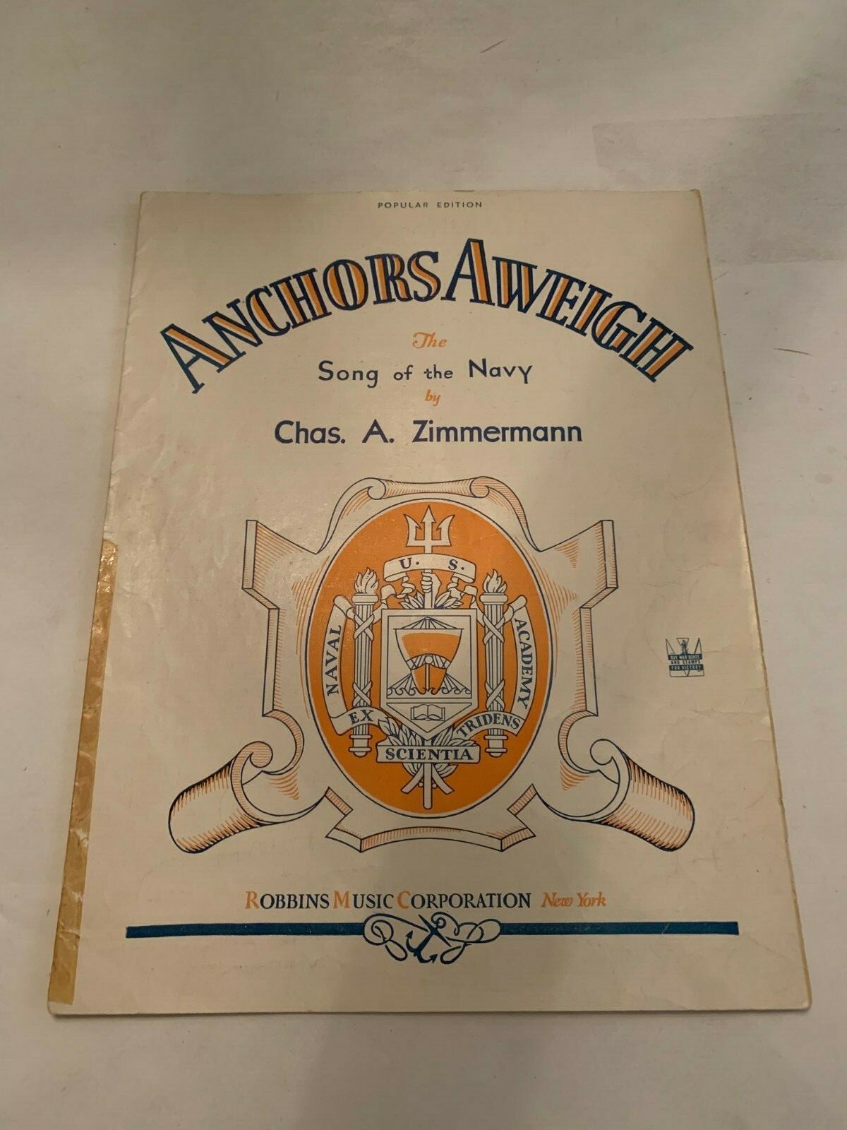 1942 Anchors Aweigh The Song Of The Navy Sheet Music | eBay