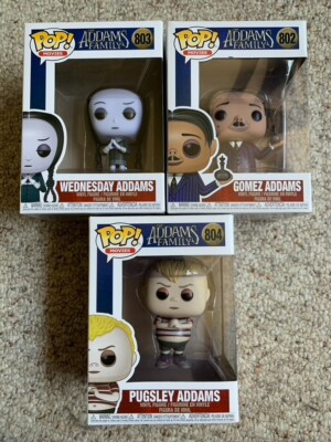 Funko Pop Addams Family Lot of 3 Wednesday Gomez Pugsley Animated ...