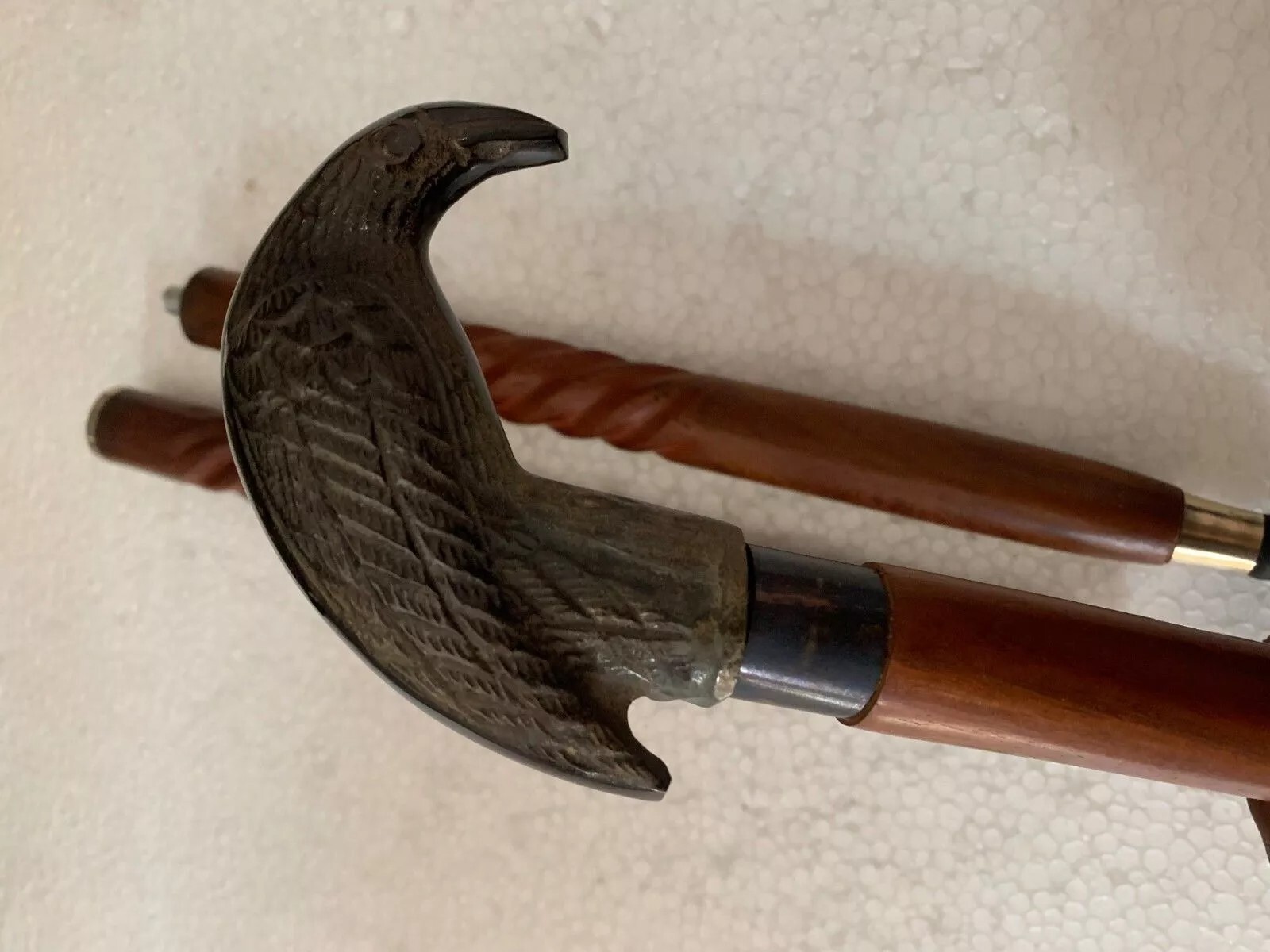 Antique Raven/Crow Handle For Spiral Wooden Walking S… - Gem