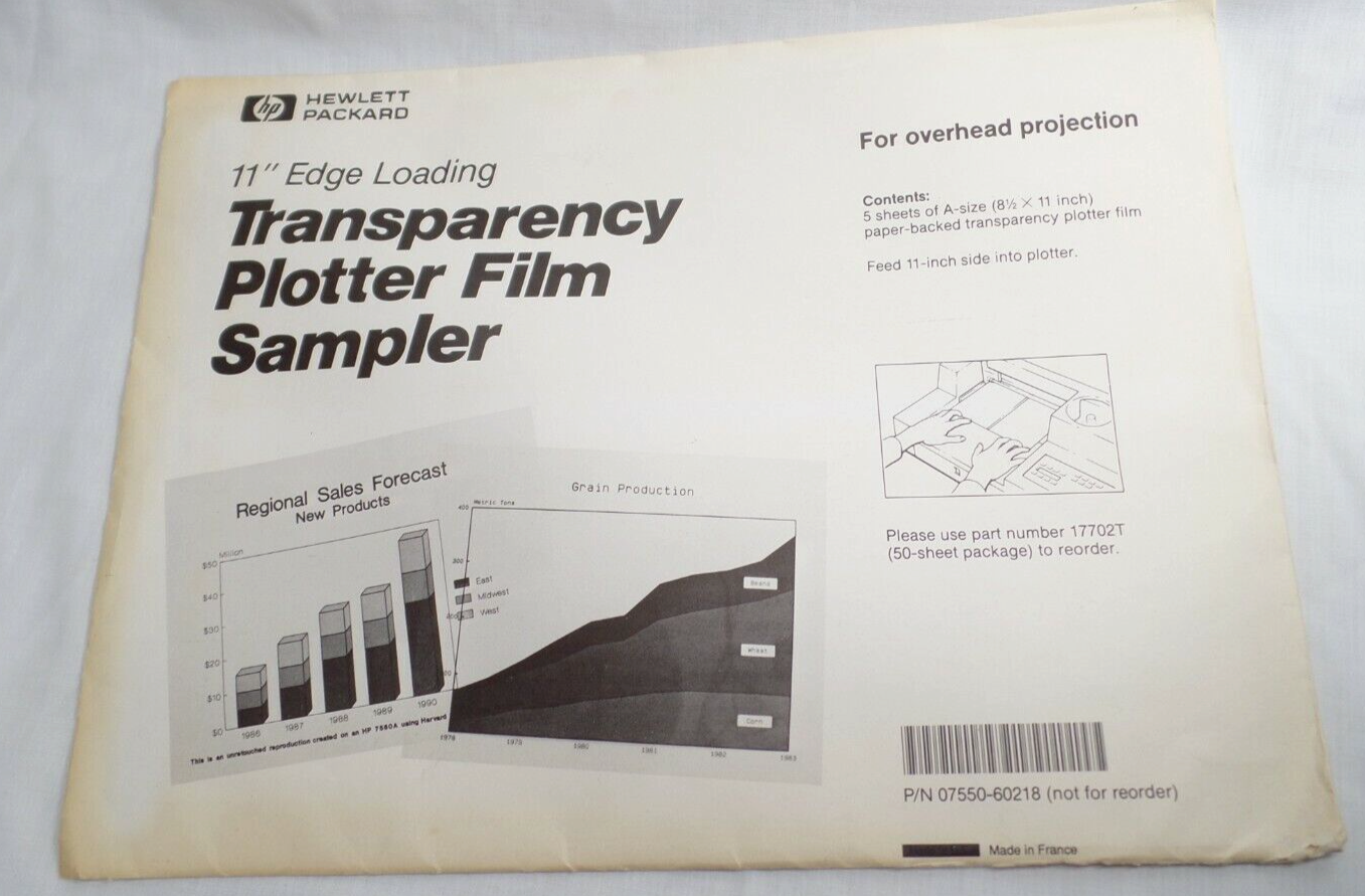HP Transparency Plotter Film Sampler Overhead Projection 11" Edge ...