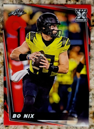 Sports Cards 2024 Leaf Bo Nix Red Rookie Card #7 | eBay