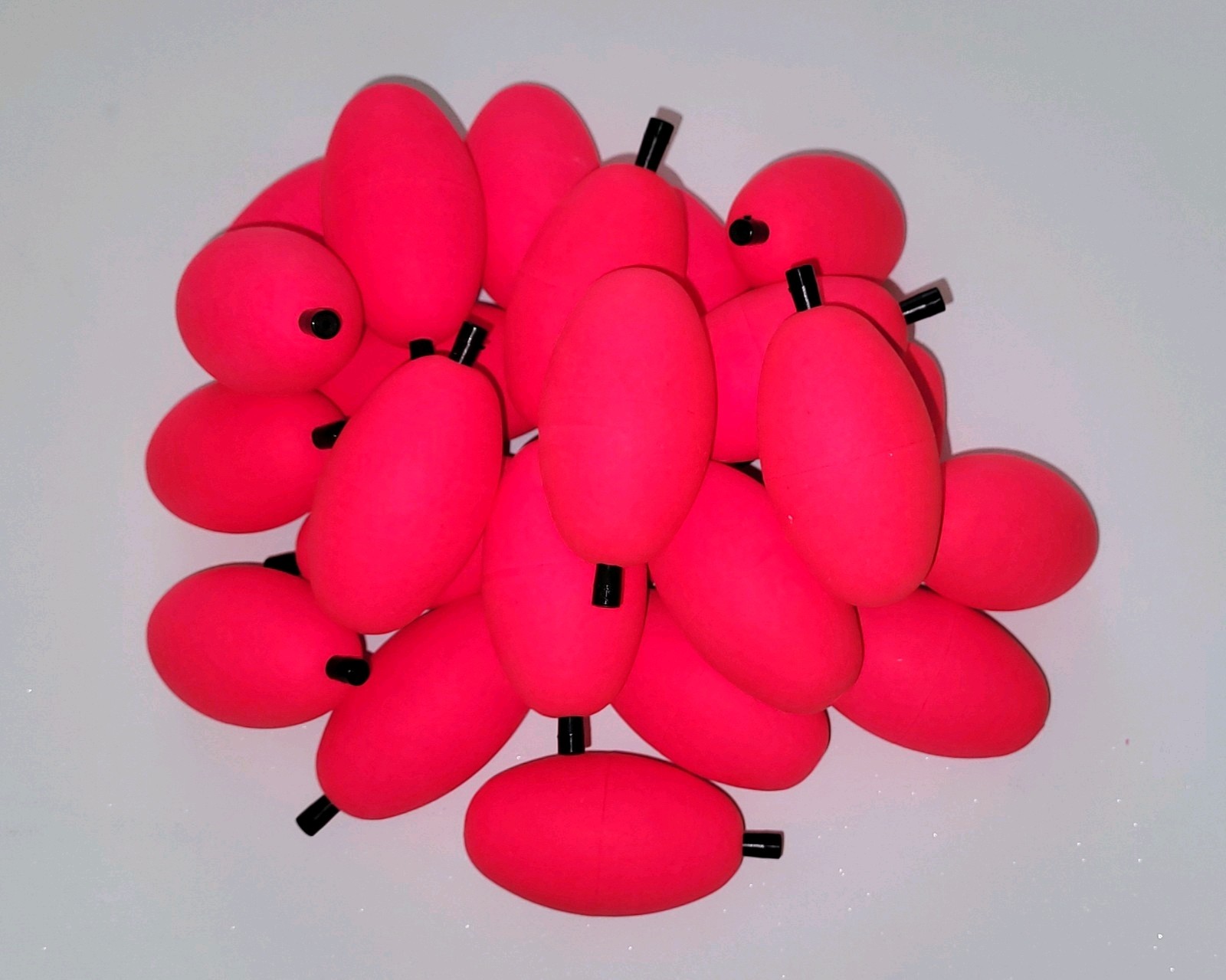 Fishing Floats 2-1/2" PINK NON-SLOTTED OVAL Shape, with PEG, 24 Floats ...