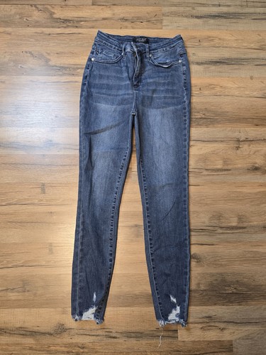 Judy Blue Jeans Size 5/27 Mid Rise Skinny Fit Shark Bite Hem Blue Denim ...