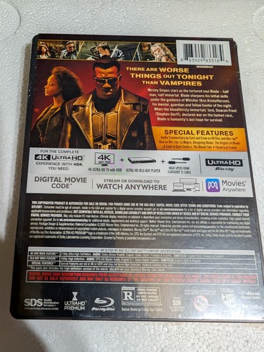 BLADE LIMITED EDITION STEELBOOK 4K ULTRA HD + BLU-RAY + DIGITAL SHIPS ...