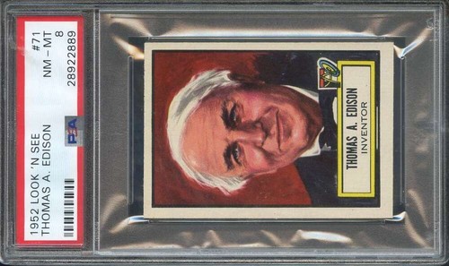 1952 LOOK N SEE #71 THOMAS EDISON PSA 8 *DS15688 | eBay