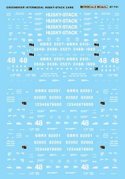 Microscale HO Scale Decals: Greenbrier Intermodal- Husky-Stack Cars | eBay