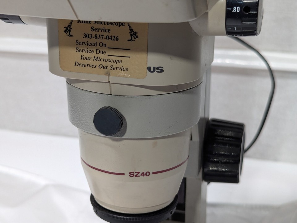 Olympus SZ40 Stereo Microscope with Nikon Stand, 10x eyepieces, 0.67-4x ...