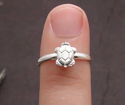 Adjustable Nautical Playing Turtle Toe Ring Solid Real 925 Sterling ...