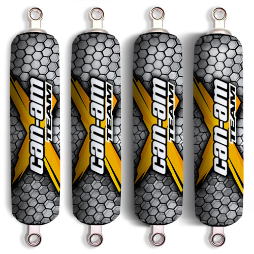 Yellow X Can Am Shock Covers Bombardier Defender (Set of 4) NEW | eBay