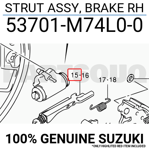 53701M74L00 Genuine Suzuki STRUT ASSY, BRAKE RH 53701-M74L0-0 | eBay