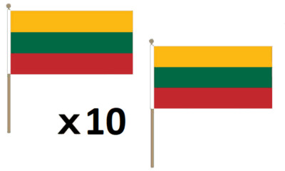 LITHUANIA FLAG 12'' x 18'' wood stick - LITHUANIAN FLAGS 30 x 45 cm ...