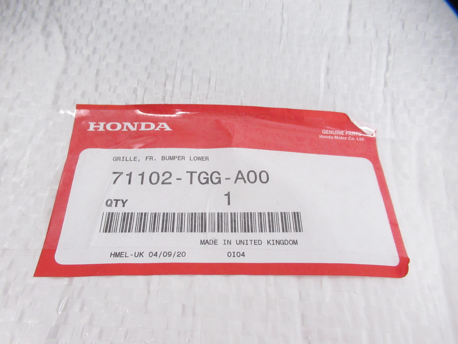 Honda OEM 2017 Civic Front Bumper-lower Bottom Grille Grill 71102TGGA00 ...