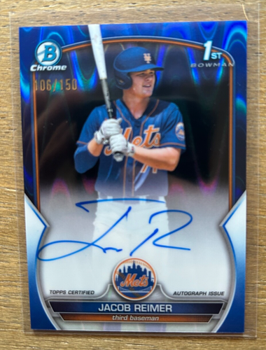 2023 Bowman Chrome Jacob Reimer Blue Refractor Auto /150 | eBay