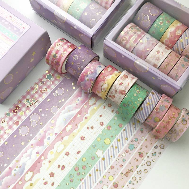 Paper Adhesive Tape One set of 10PC Bronzing Combination Creative ...