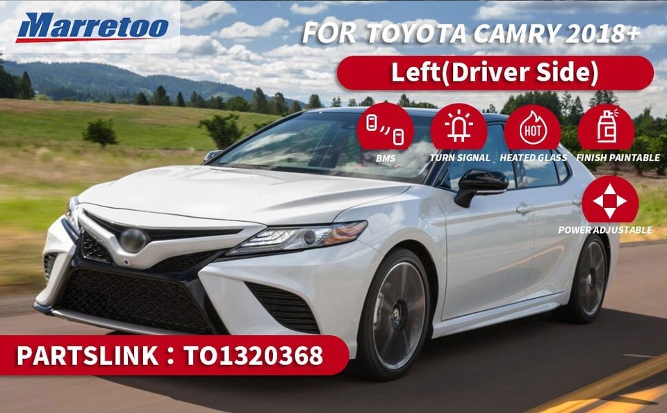 Side Mirror for 2018-2023 Toyota Camry Power Heated Lamp BSM Left ...