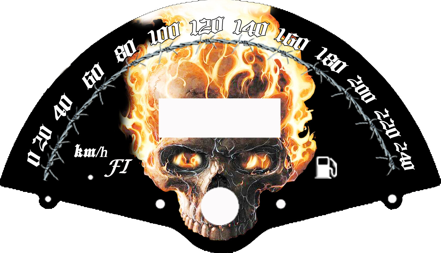Honda VTX 1800 Custom Speedometer Face KM/H Fire Skull | eBay