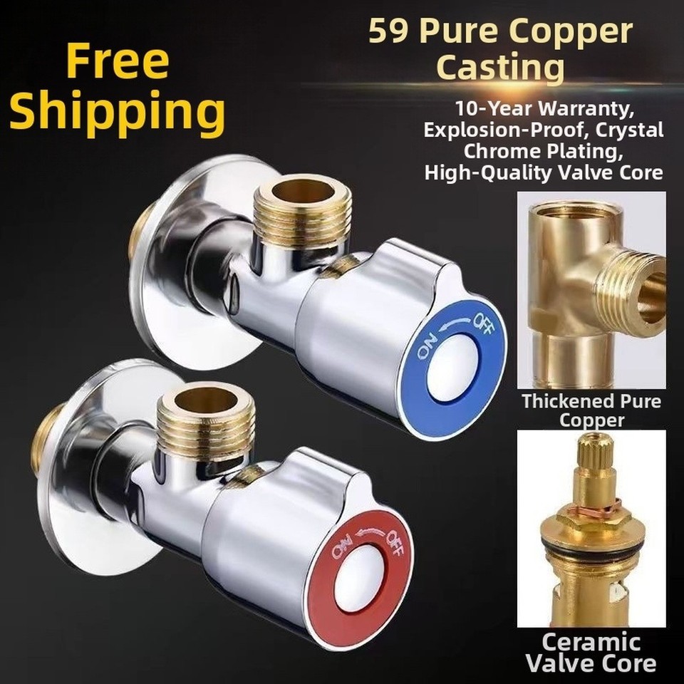 For Sink Installation Copper Angle Valve Disc Faucet Stop Anti-rust ...