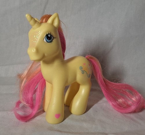 Vintage HTF 2006 My Little Pony Yellow Unicorn Brights Brightly MLP G3 ...
