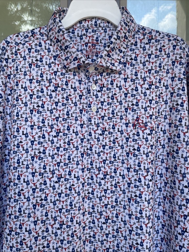 RHOBACK Men’s Performance Polo 2XL Texas Lone Star Rodeo Golf Stretch ...