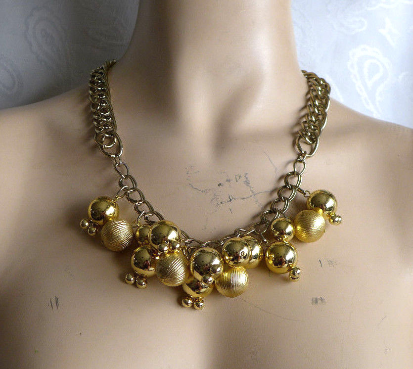 HANDMADE GOLD METAL CHAIN NECKLACE +ROUND GOLD BEADS DIRECTLY FROM THE ...