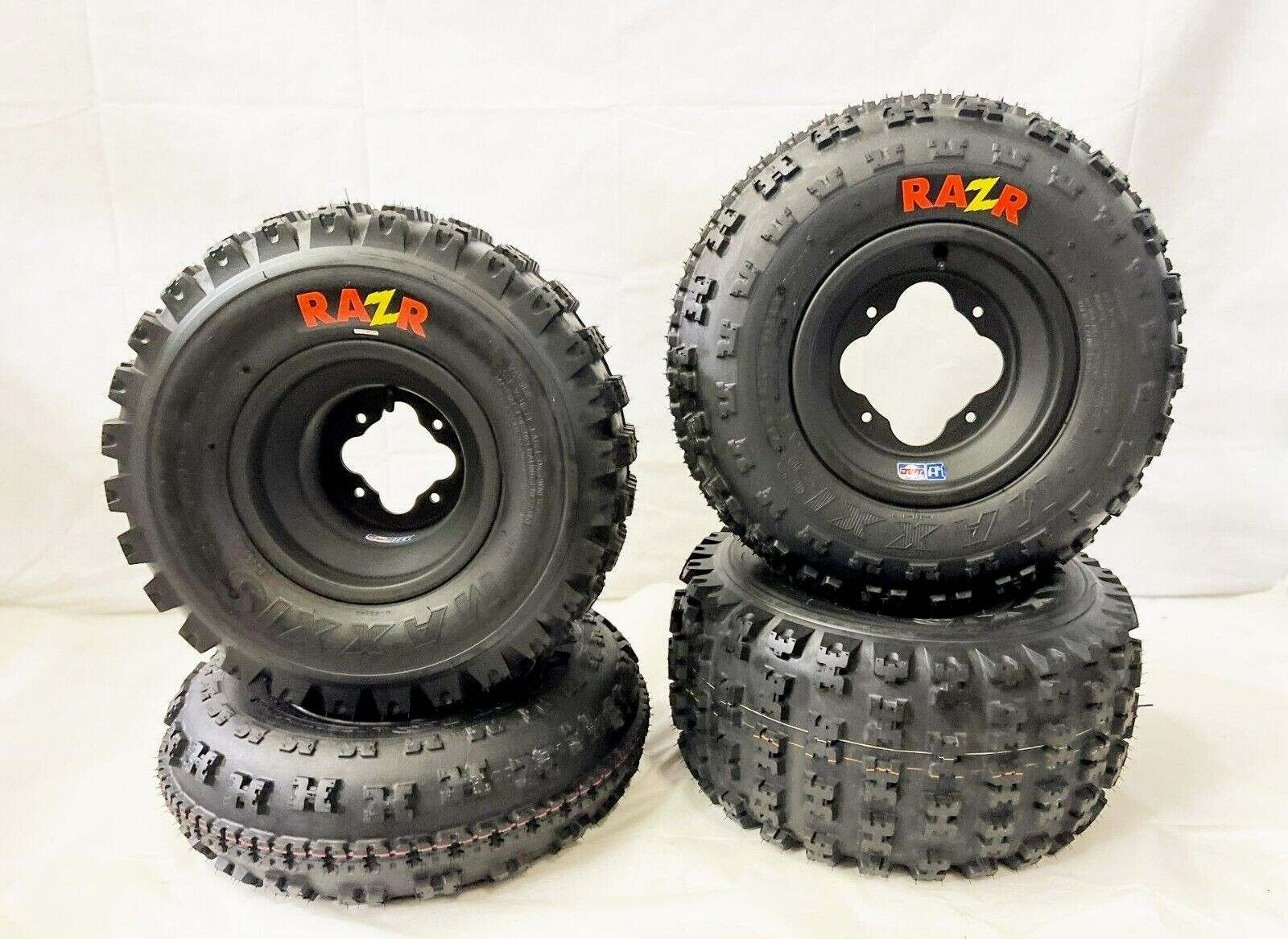 DWT A5 Black Front Rear Rims Maxxis Razr Tires YFZ450 Raptor 700 ...