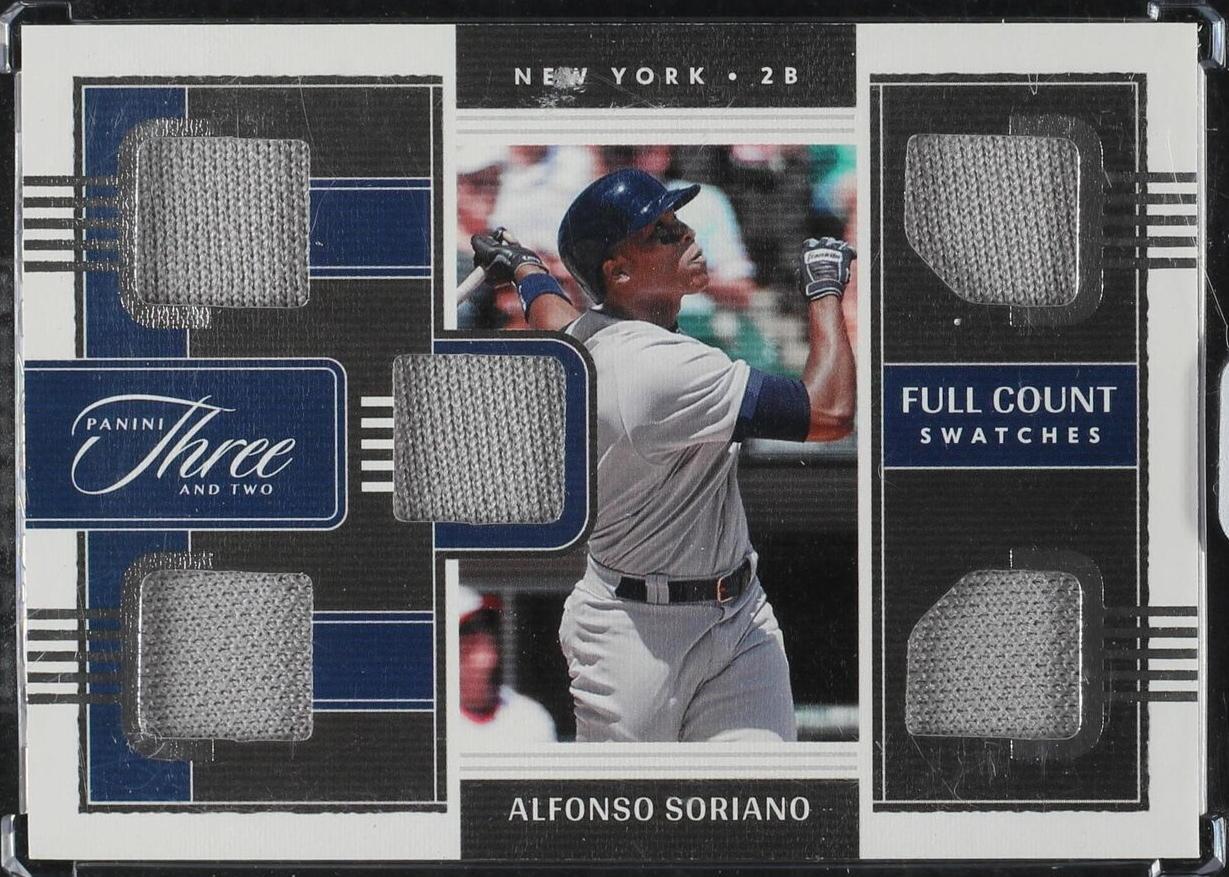 2022 Panini Three and Two - Full Count Swatches Alfonso Soriano #FCS-AS ...
