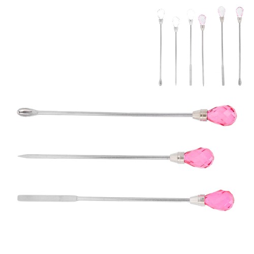 3Pcs Professional Nail Art Stirring Rod Spatula Set Stainless Steel ...