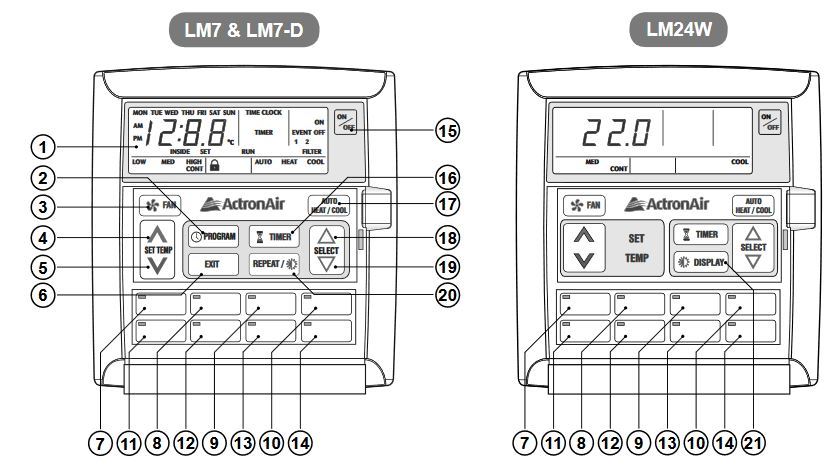 GENUINE ACTRON CONTROL LM24W WALL CONTROLLER LCD 24 HR 8Z STD LM24W ...