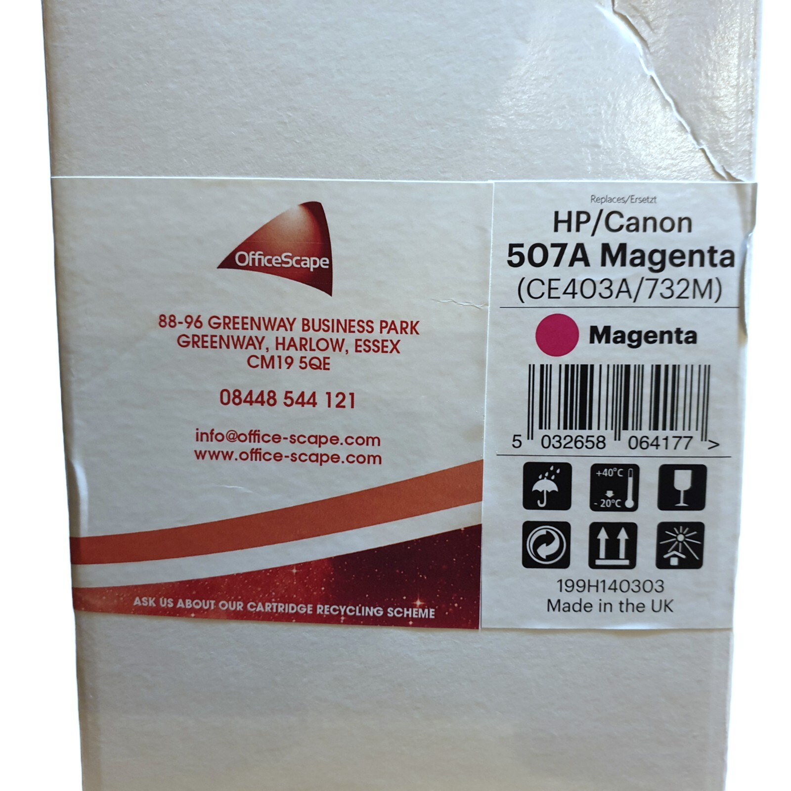 Compatible HP 507A Magenta Toner Cartridge CE403A LaserJet Pro 500 ...