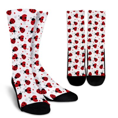 Cozy Ladybug Patterned Socks, Cute Women And Girls Ladybird Socks ...
