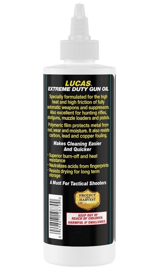 2 Lucas Extreme Duty Gun Oil 8 Ounce Bottle Cleaning Supplies 10870 for ...